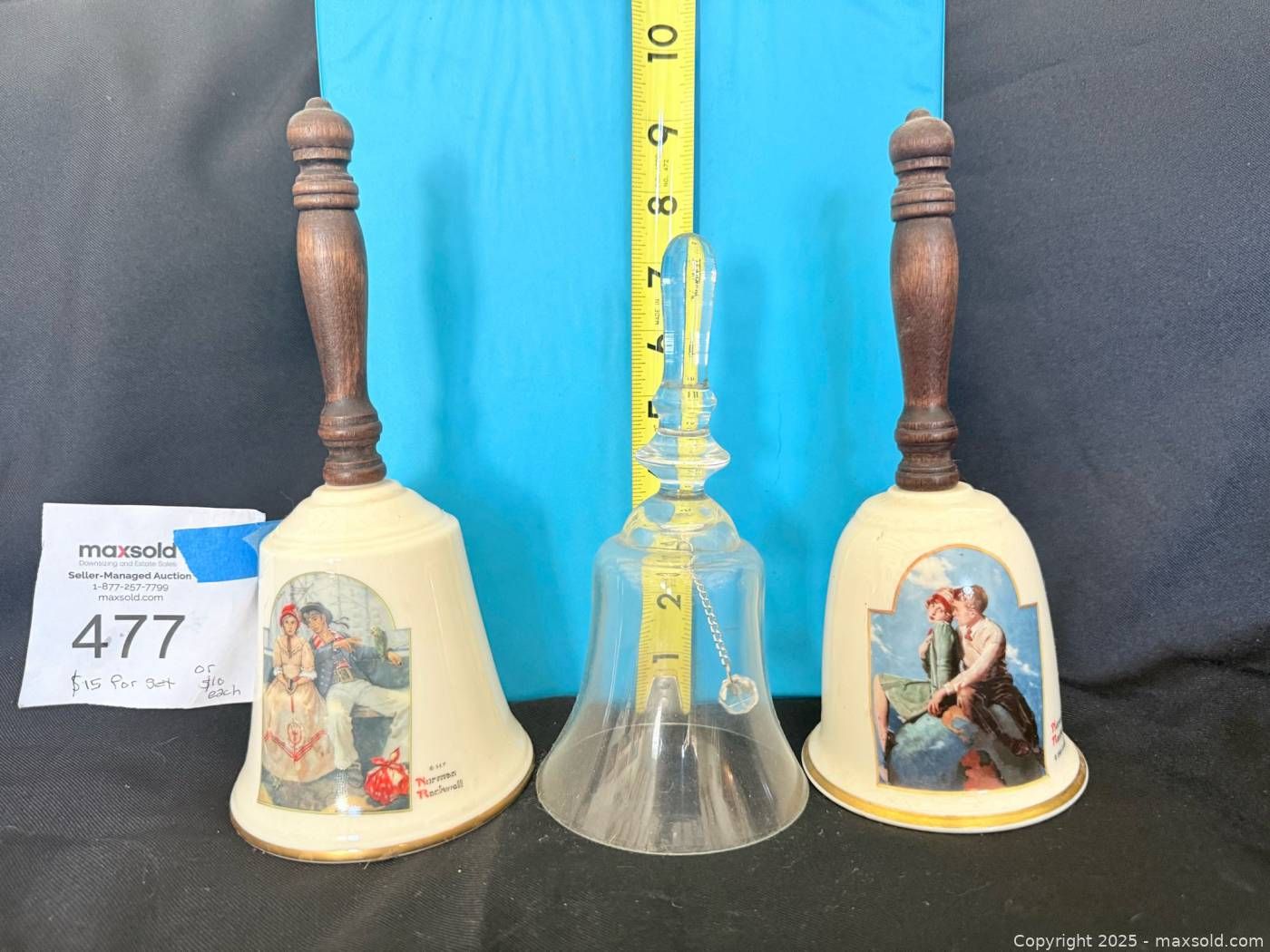 3 handbells Gorham fine china & glass | Maxsold