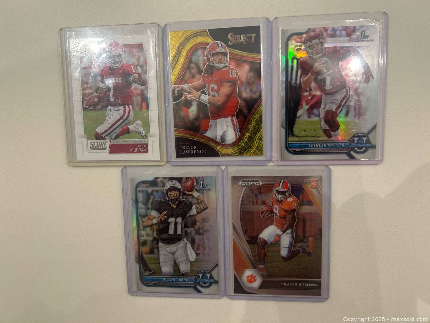 Five college rookie quarterback cards | Maxsold