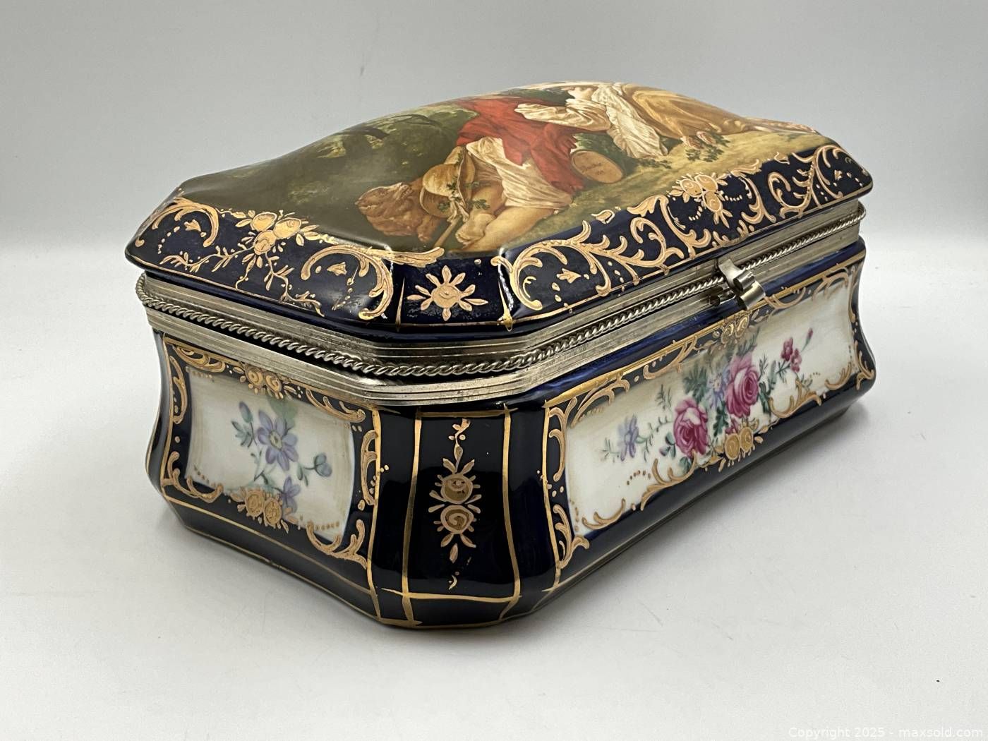 Antique Sevres-style Porcelain Jewelry Box 1870s | Maxsold