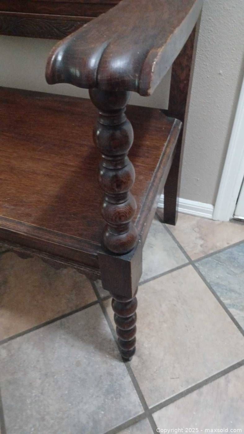 Mahogany Jacobean-Style Wooden Bench with Barley-Twist Legs | Shelton ...