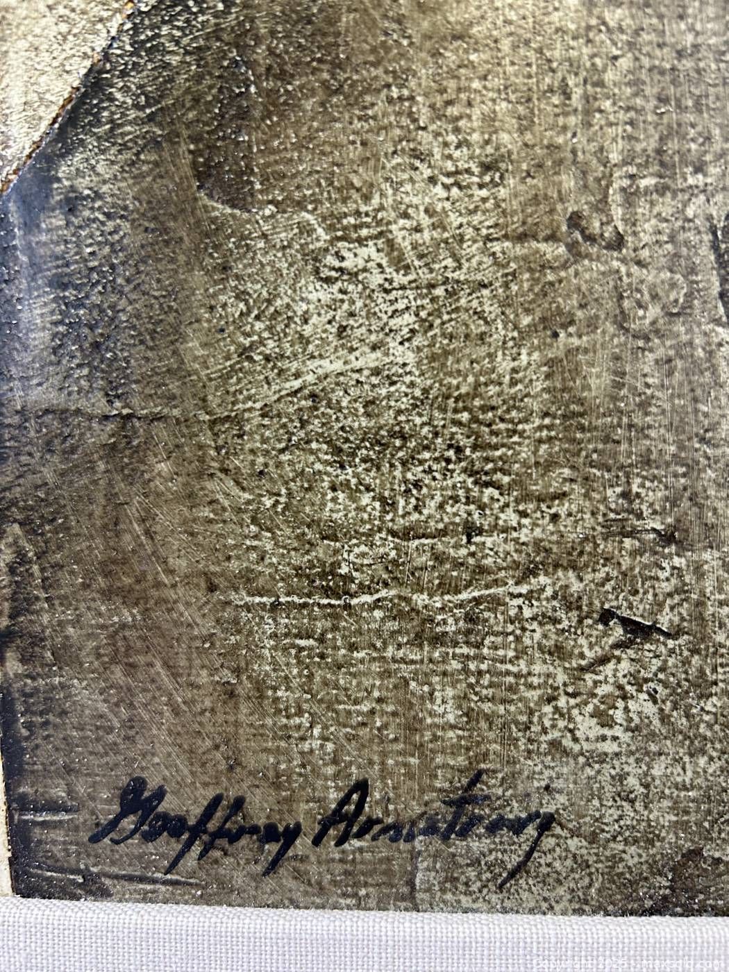 Large Abstract Mixed Media Oil Painting On Masonite Artist Signed ...