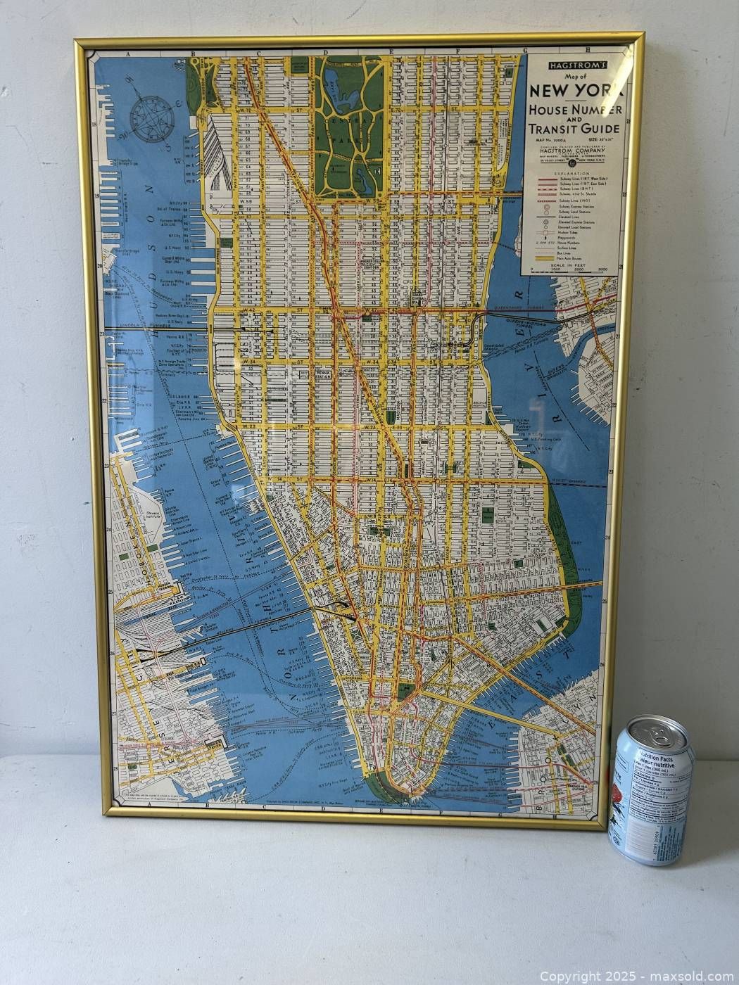 Vintage Hagstrom New York House Number And Transit Guide Map, c.1970 ...