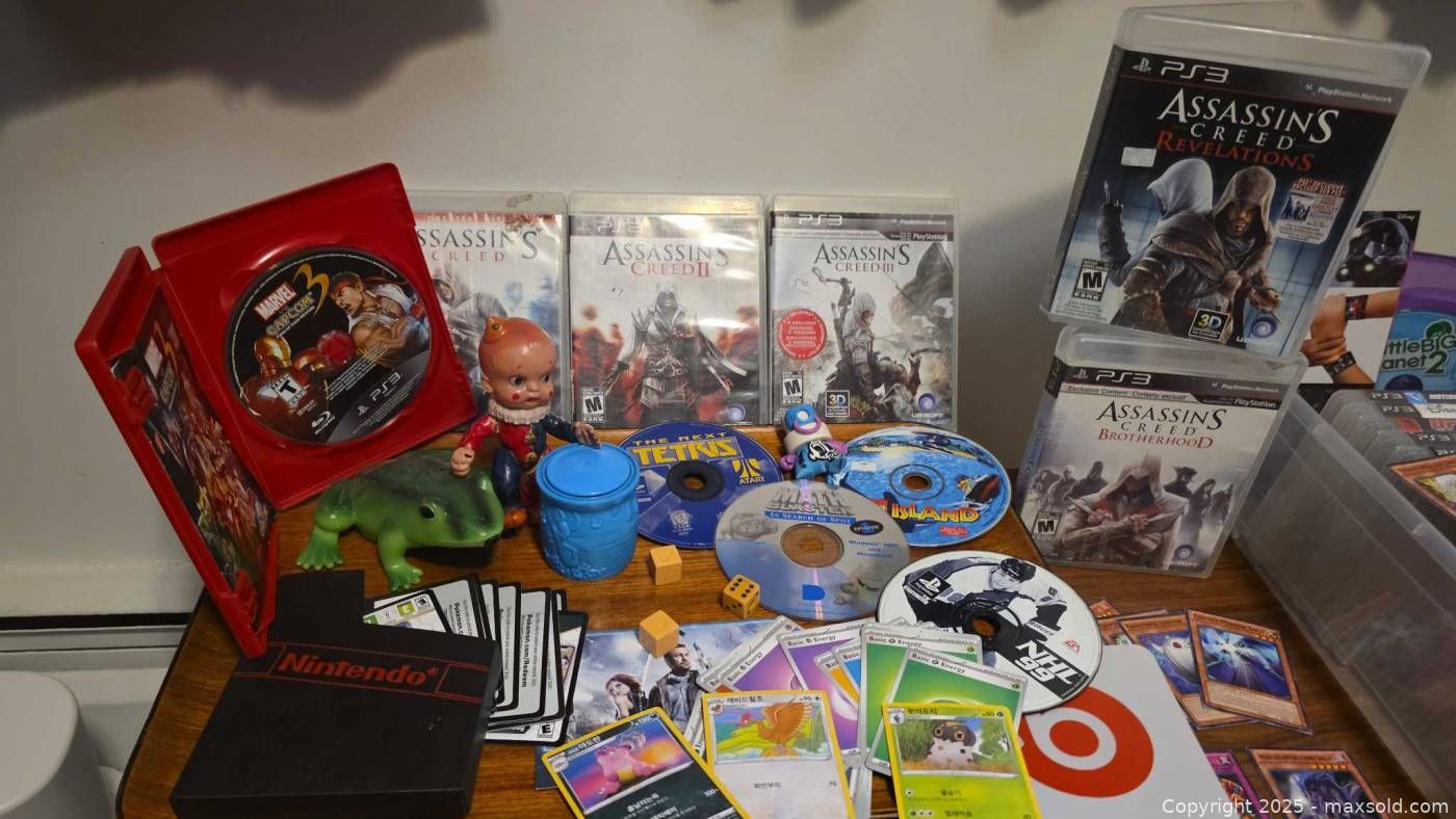 PS3 Game Lot with Cases + Yu-Gi-Oh! Card Stack, Storage Bin | Richmond ...