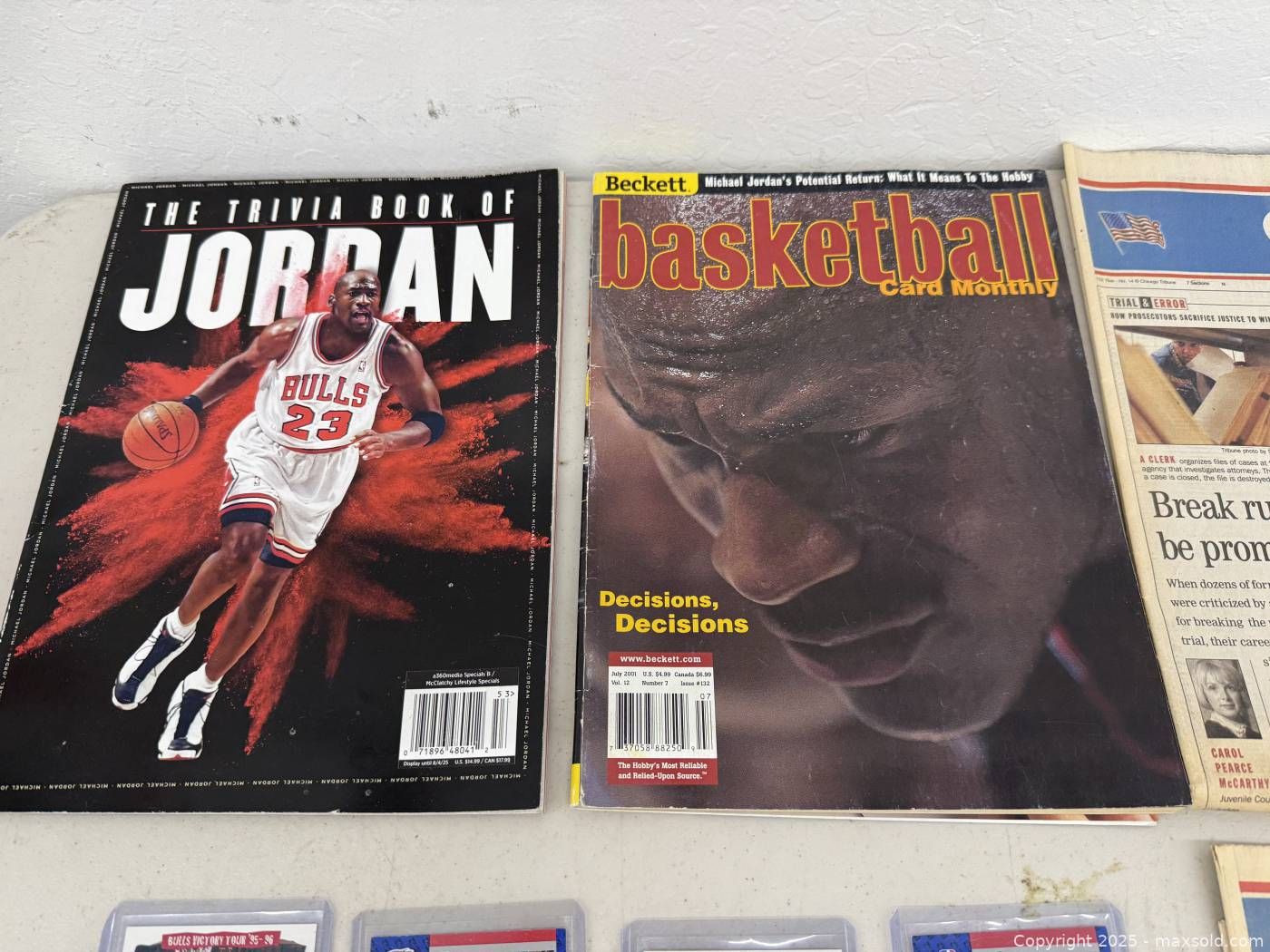 Michael Jordan cards, magazine, book, newspapers | Maxsold