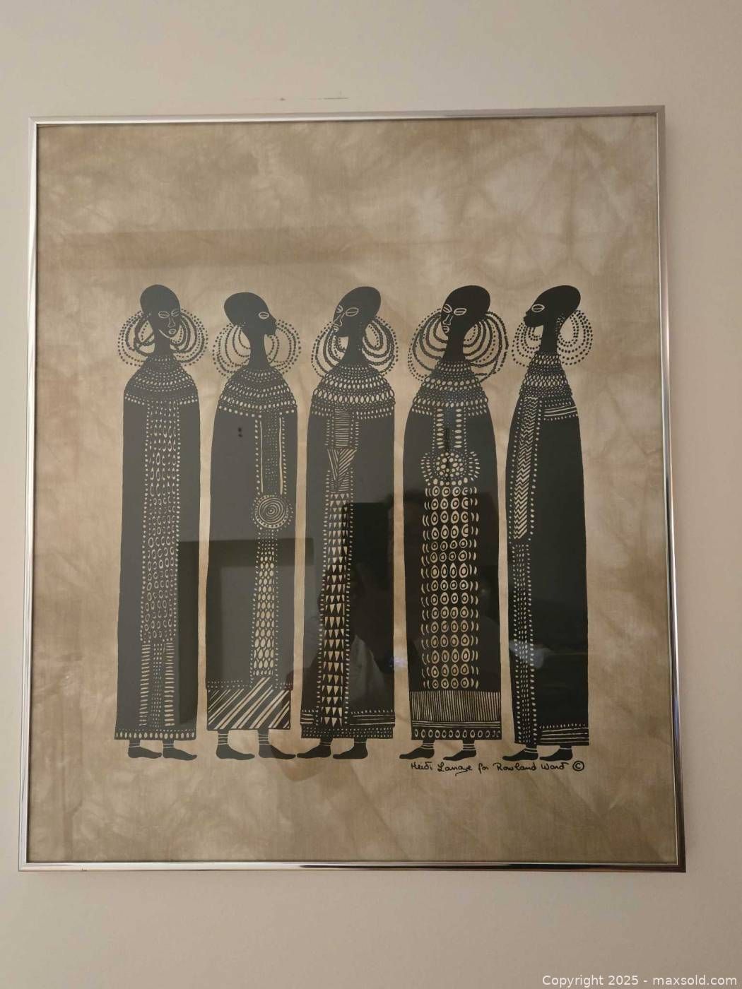 Heidi Lange framed batik art pair | Maxsold