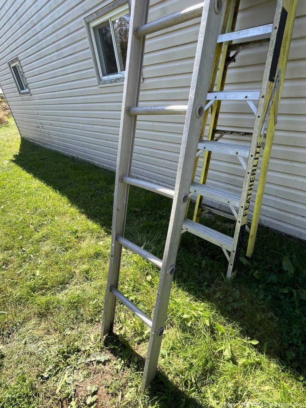 Featherlite Step Ladder and Long Aluminum Straight Ladder | Kingston ...