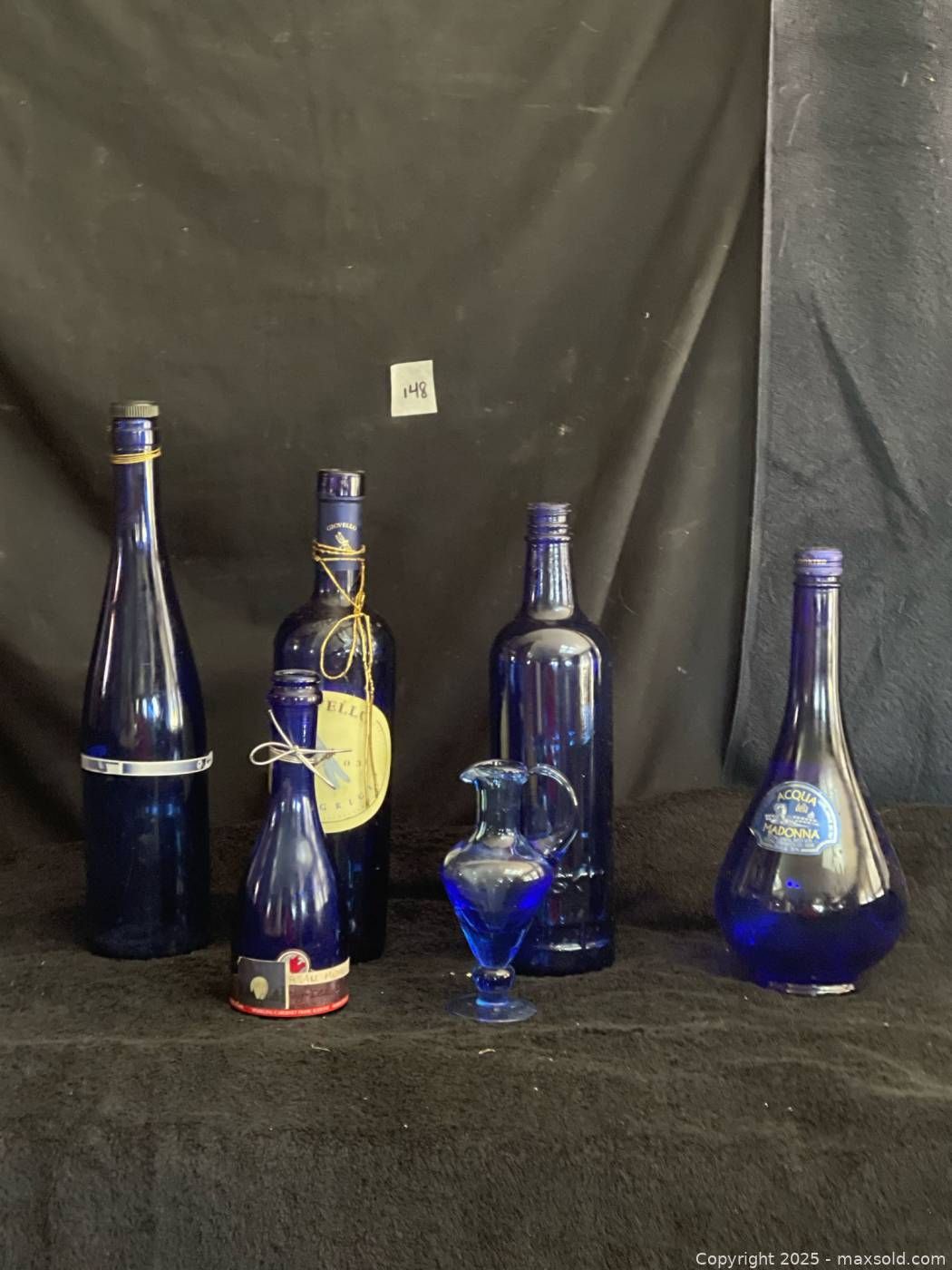 Cobalt Blue Glass Bottles, Decanter And Pitcher, 6pcs | Maxsold