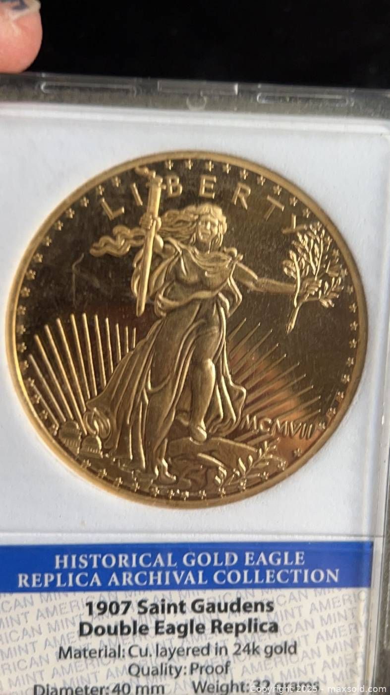Sealed 1907 Saint-Gaudens Double Eagle replica proof coin | Maxsold