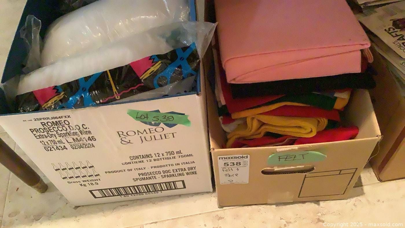 Assorted Felt Sheets And Polyfill Stuffing | Maxsold