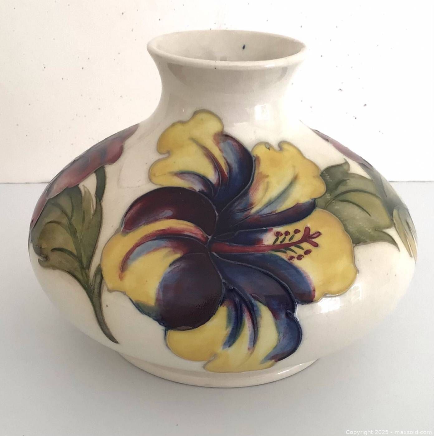 Moorcroft Hibiscus Vase | Maxsold