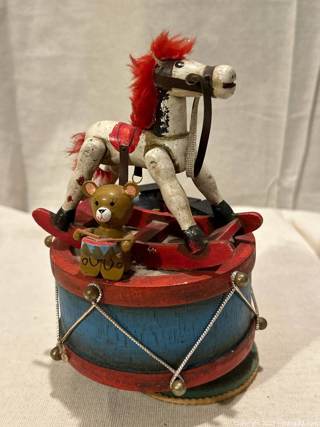 Rocking Horse Drum Music Box, 6" | Maxsold