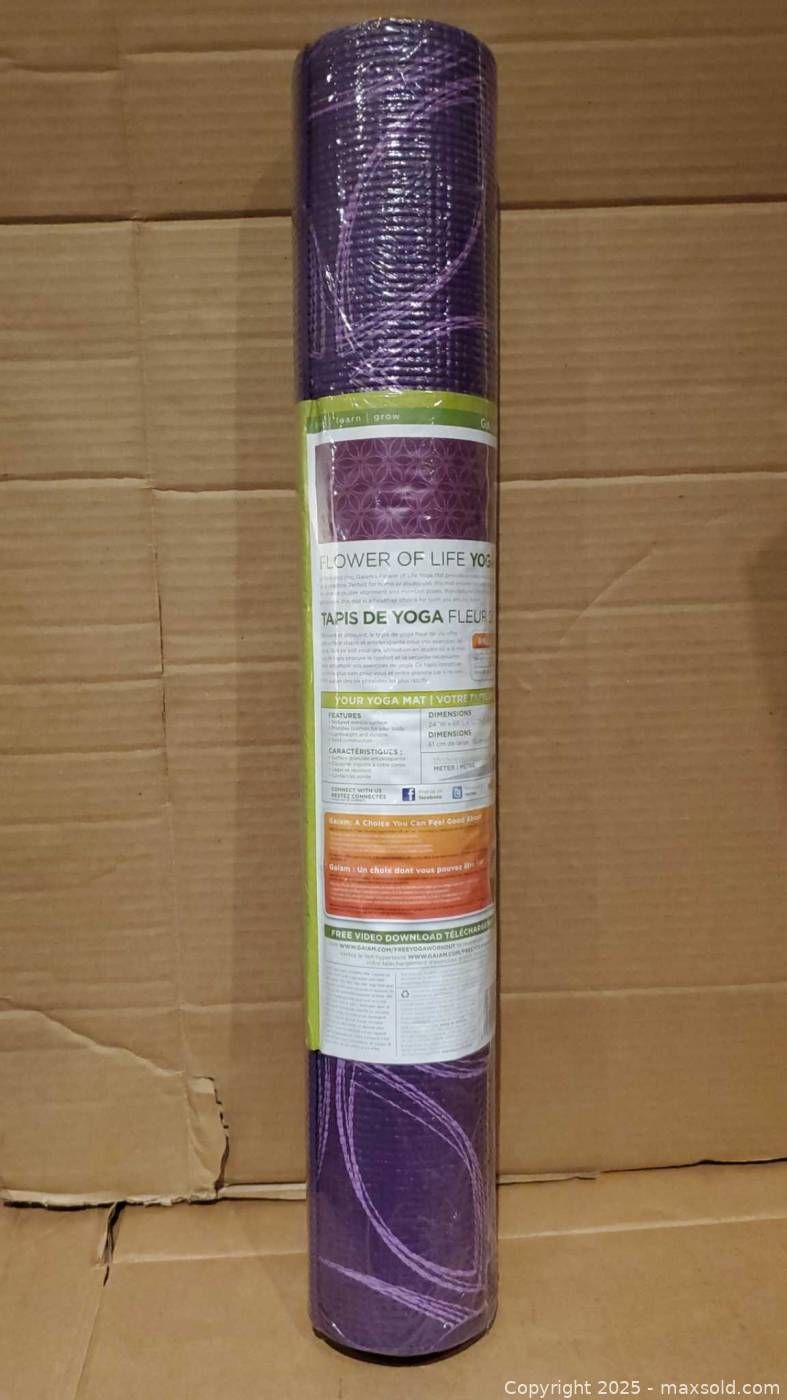 Gaiam Purple Flower of Life Yoga Mat 68x24 3 mm | Maxsold