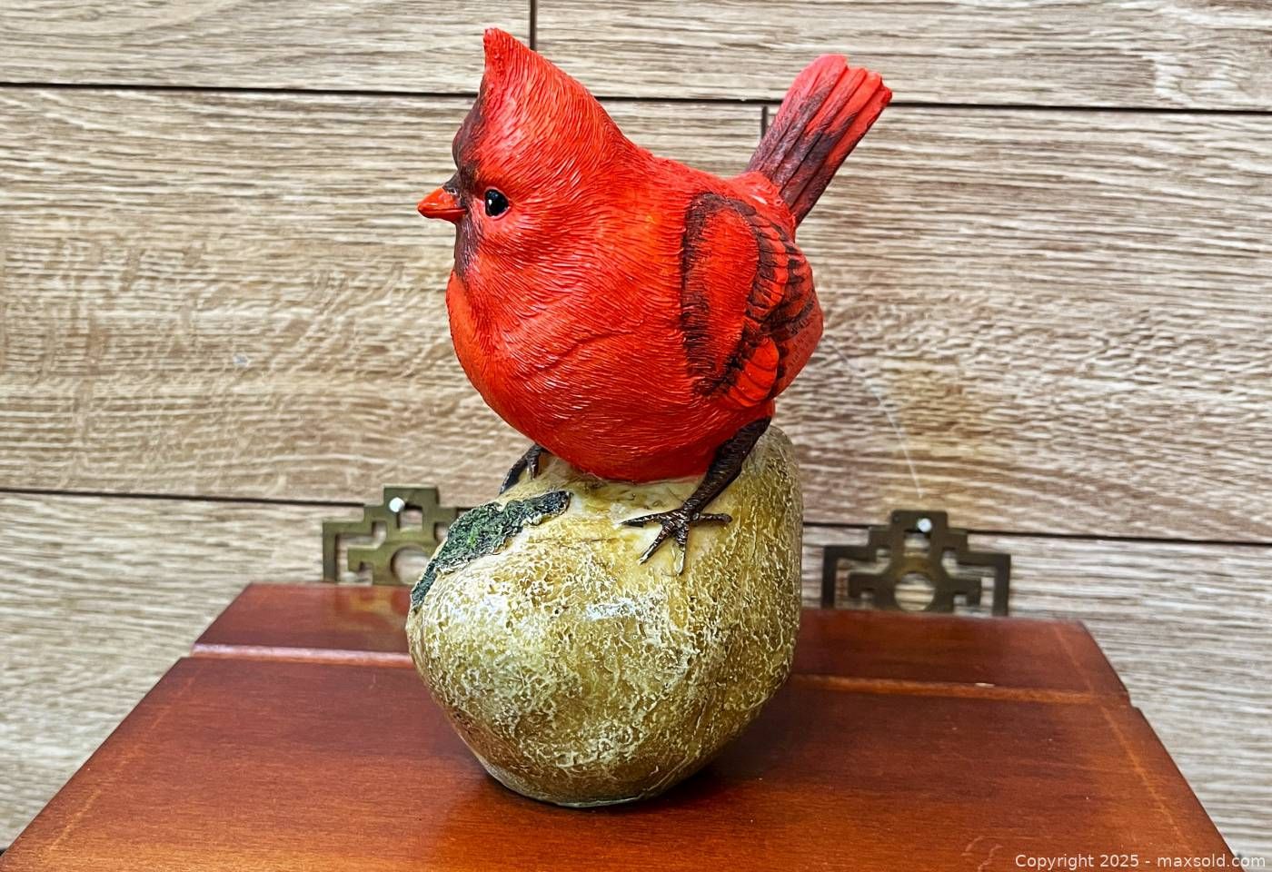 Vintage hand painted male red cardinal figurine | Maxsold