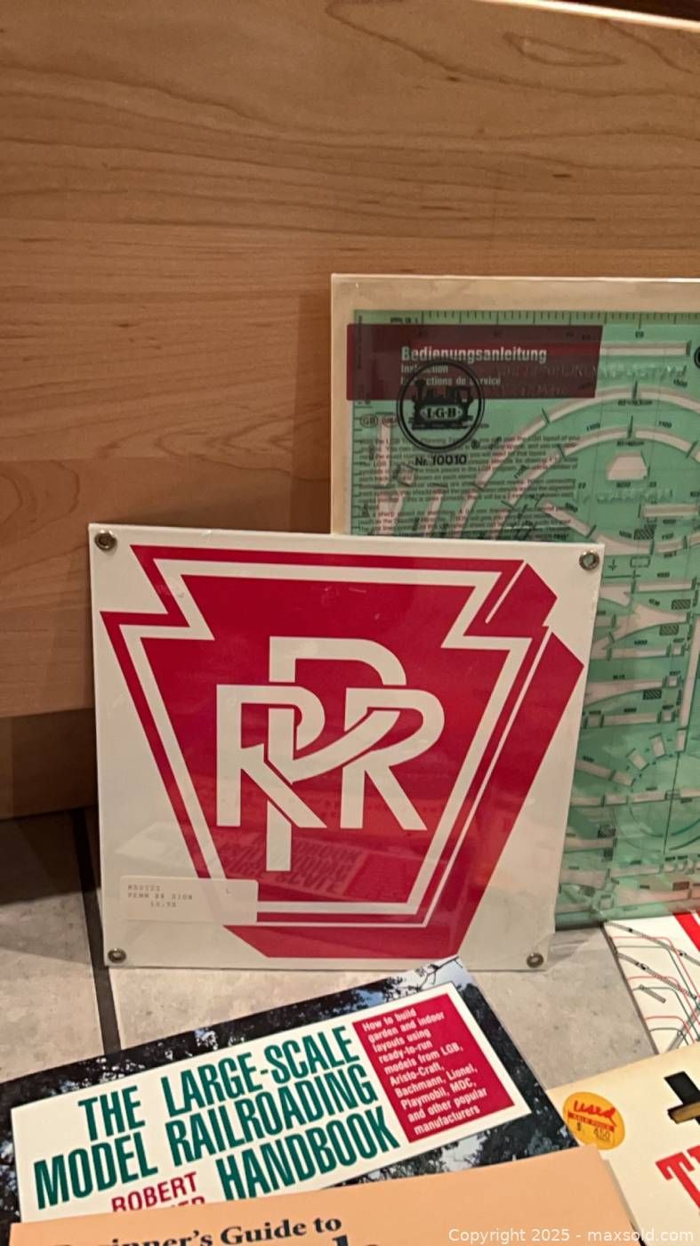 Model railroad books, PRR plaque, templates | Maxsold