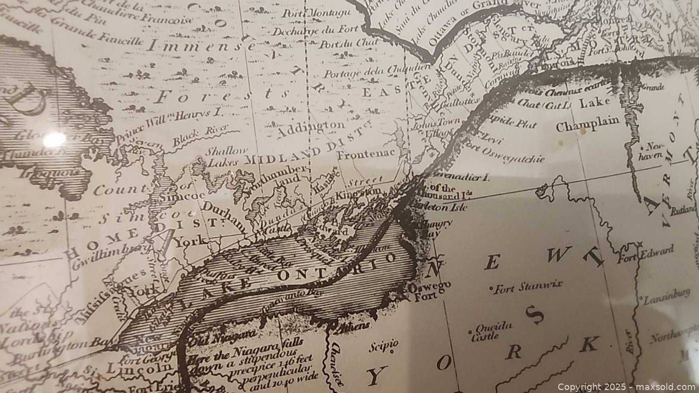 Framed 1807 reproduction map of Upper & Lower Canada | Maxsold