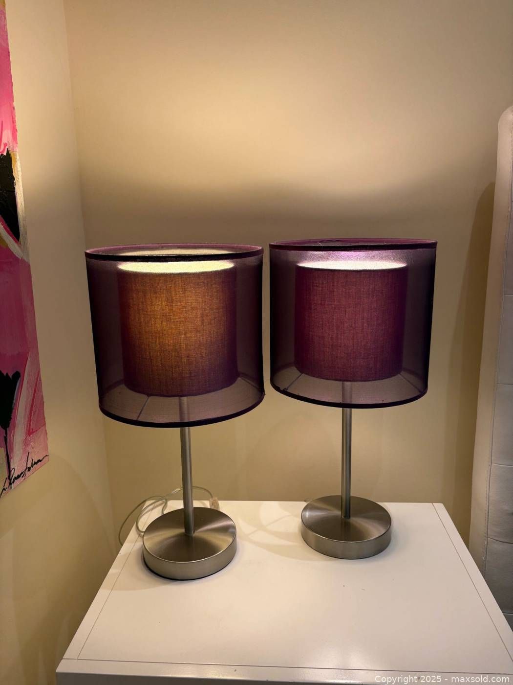 Pair of contemporary metal table lamps | Maxsold