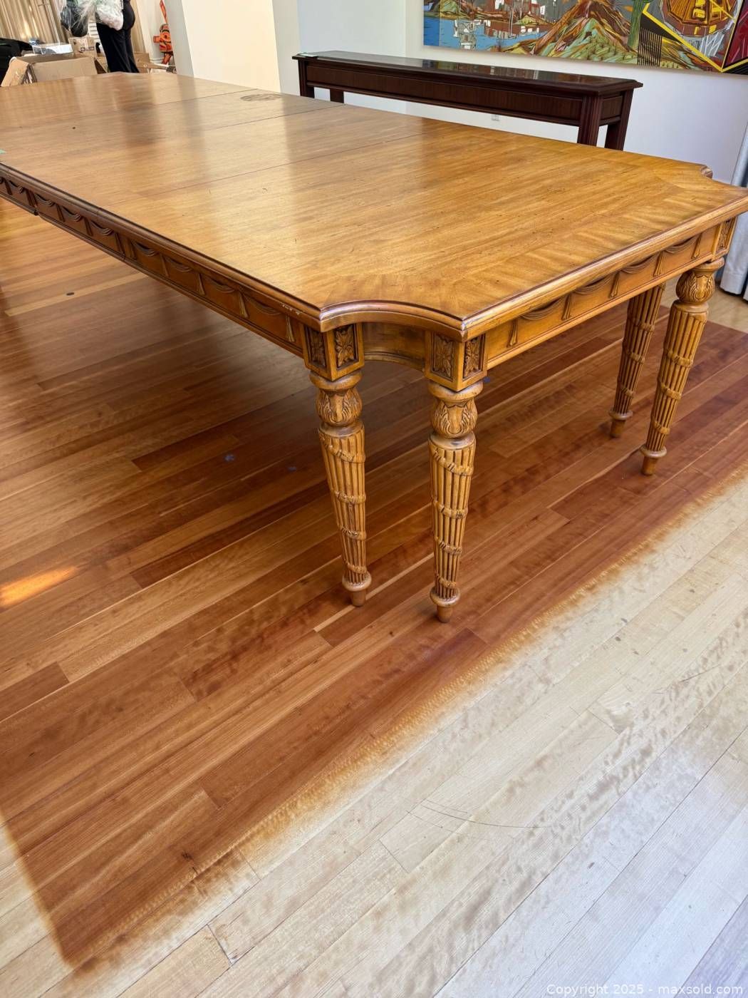 Century Furniture solid wood dining table with 2 leaves | Maxsold