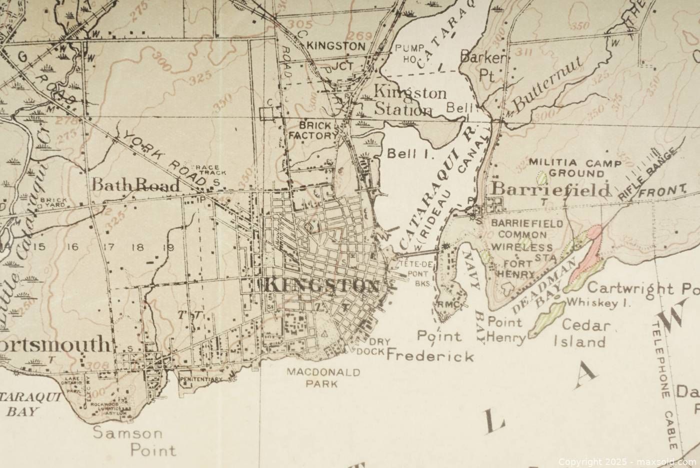 Framed 1916 Southern Frontenac County Map | Maxsold