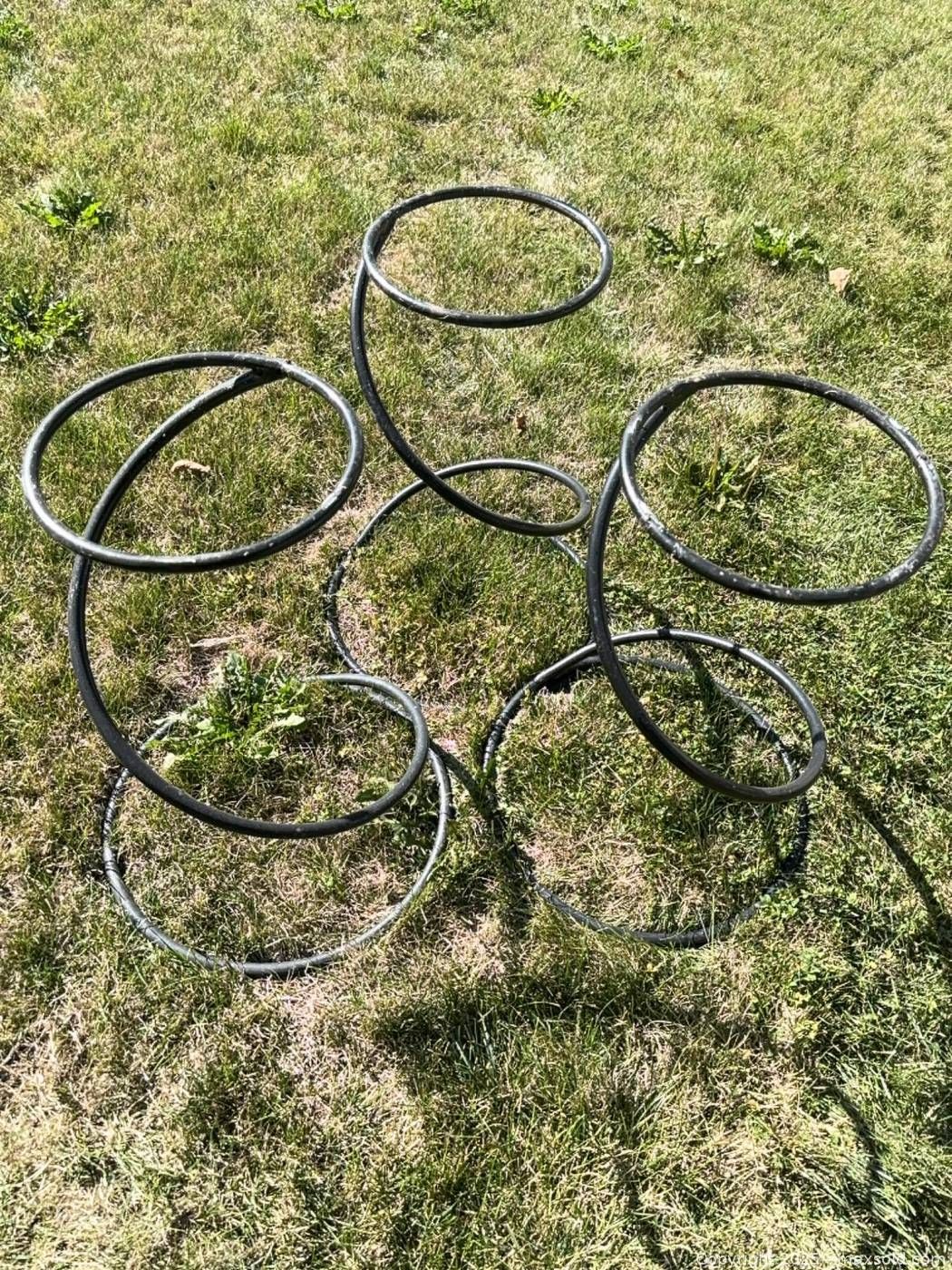 3 Metal 3-Tier Spiral Ring Plant Stands | Maxsold