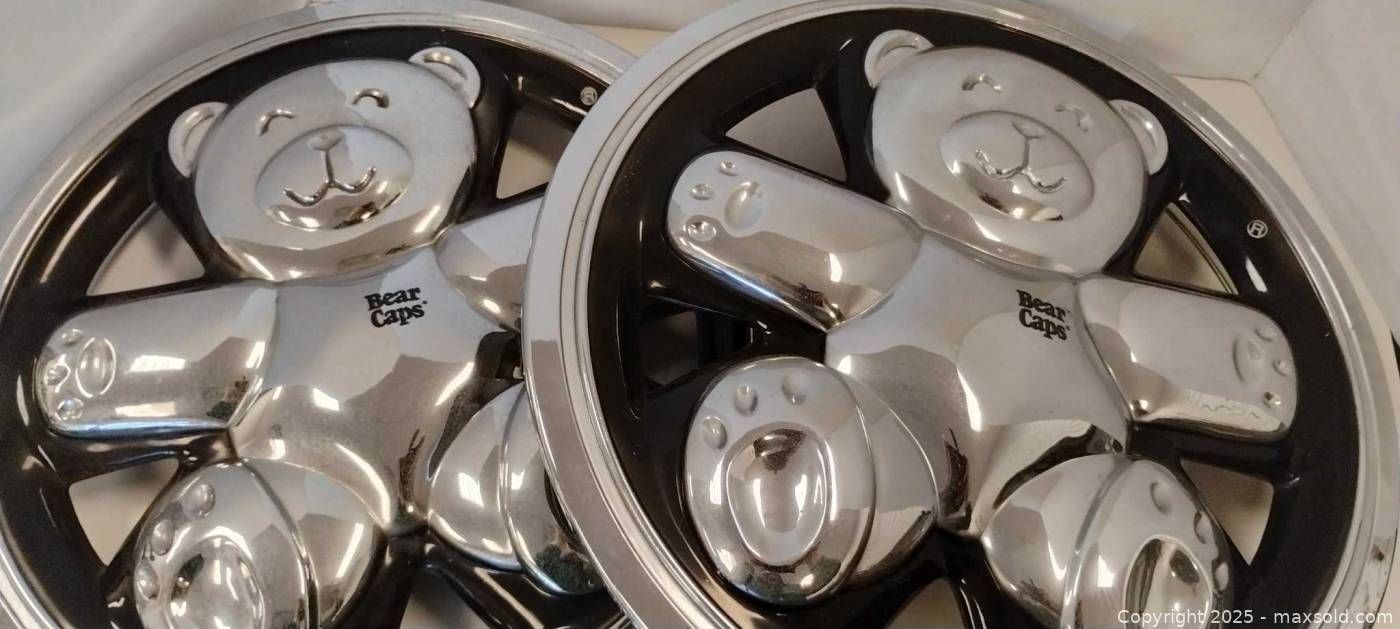 Bear Caps teddy bear hubcaps 16.5 in pair | Maxsold