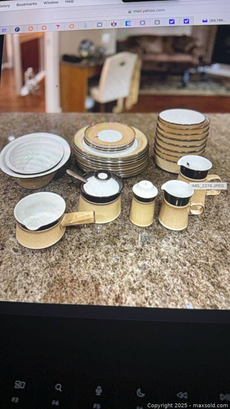 Denby tan enamelware dinnerware set, 45 pieces | Maxsold