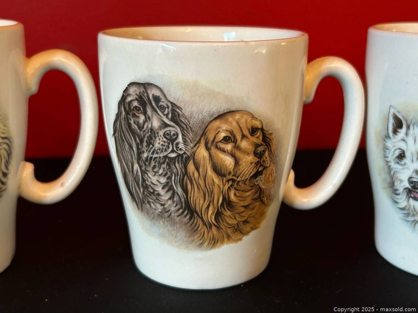 Vintage ceramic dog breed mugs set of 5 | Maxsold