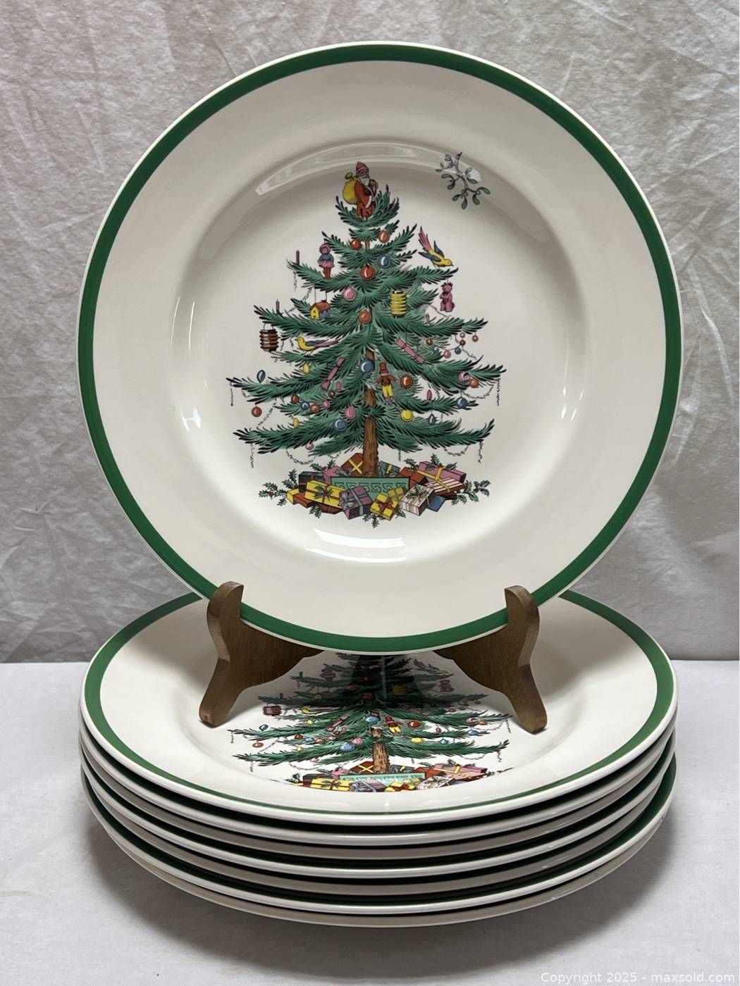 Spode England Christmas Tree Dinner Plates, set of 6 | Maxsold
