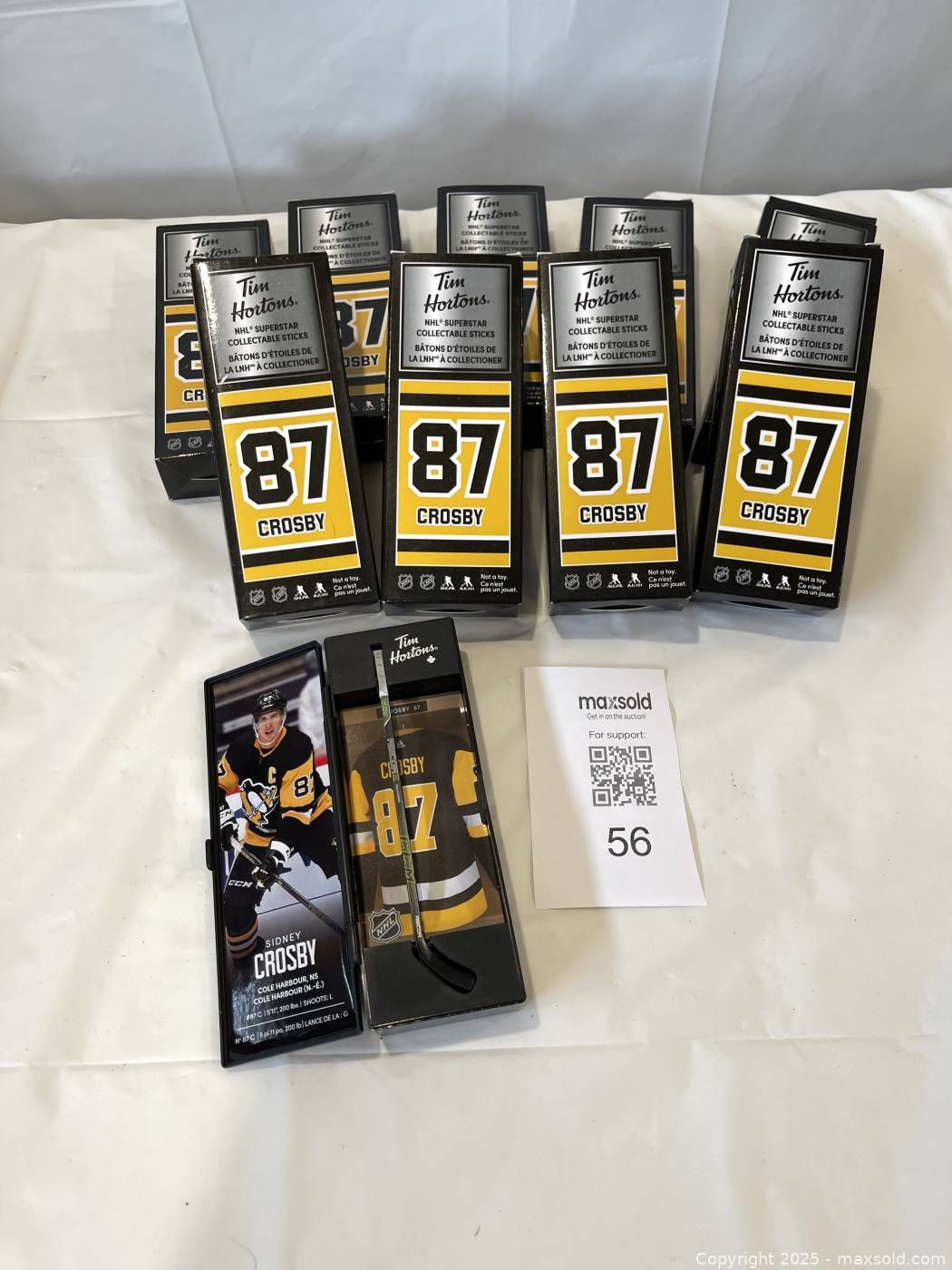 10 new Tim Hortons Sidney Crosby mini hockey sticks | Maxsold