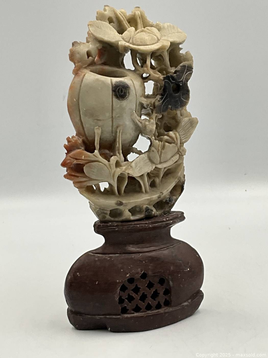 Hand Carved Stone Lotus Pond Sculpture | Maxsold