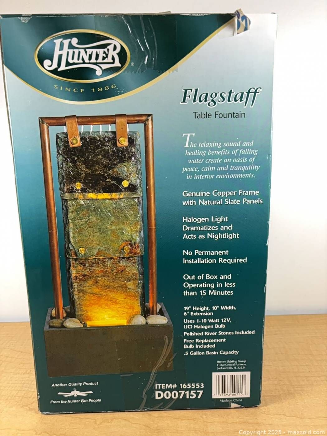 Hunter Flagstaff Tabletop Water Fountain | Maxsold