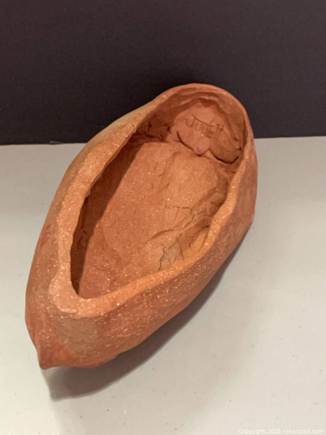 Vintage terracotta Circle of Friends candle holder, African clay mask ...