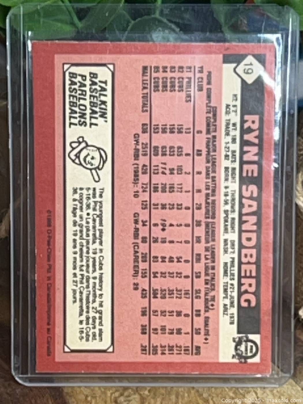 1986 O-Pee-Chee Ryne Sandberg Baseball Card | Maxsold