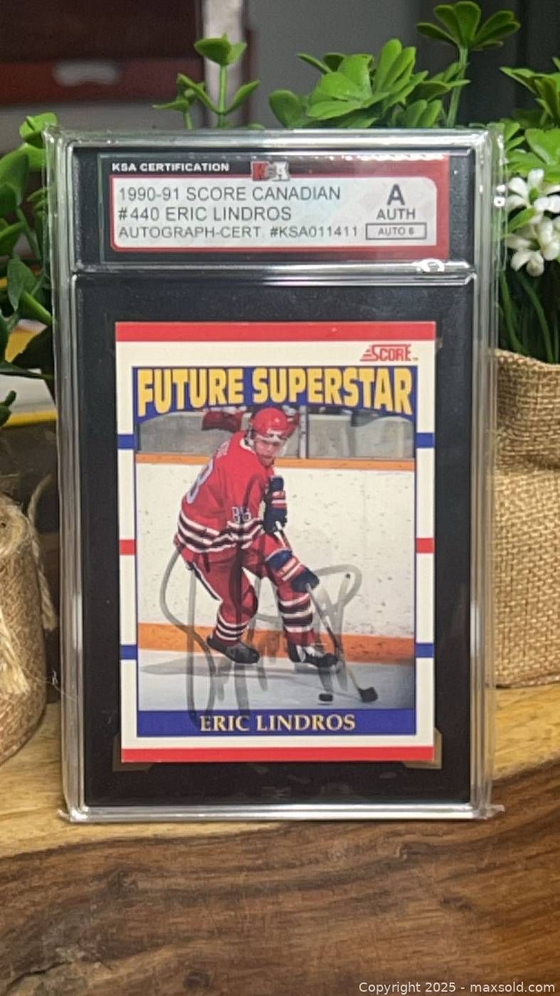 1990-91 Score Canadian Eric Lindros Rookie Autograph Card | Maxsold
