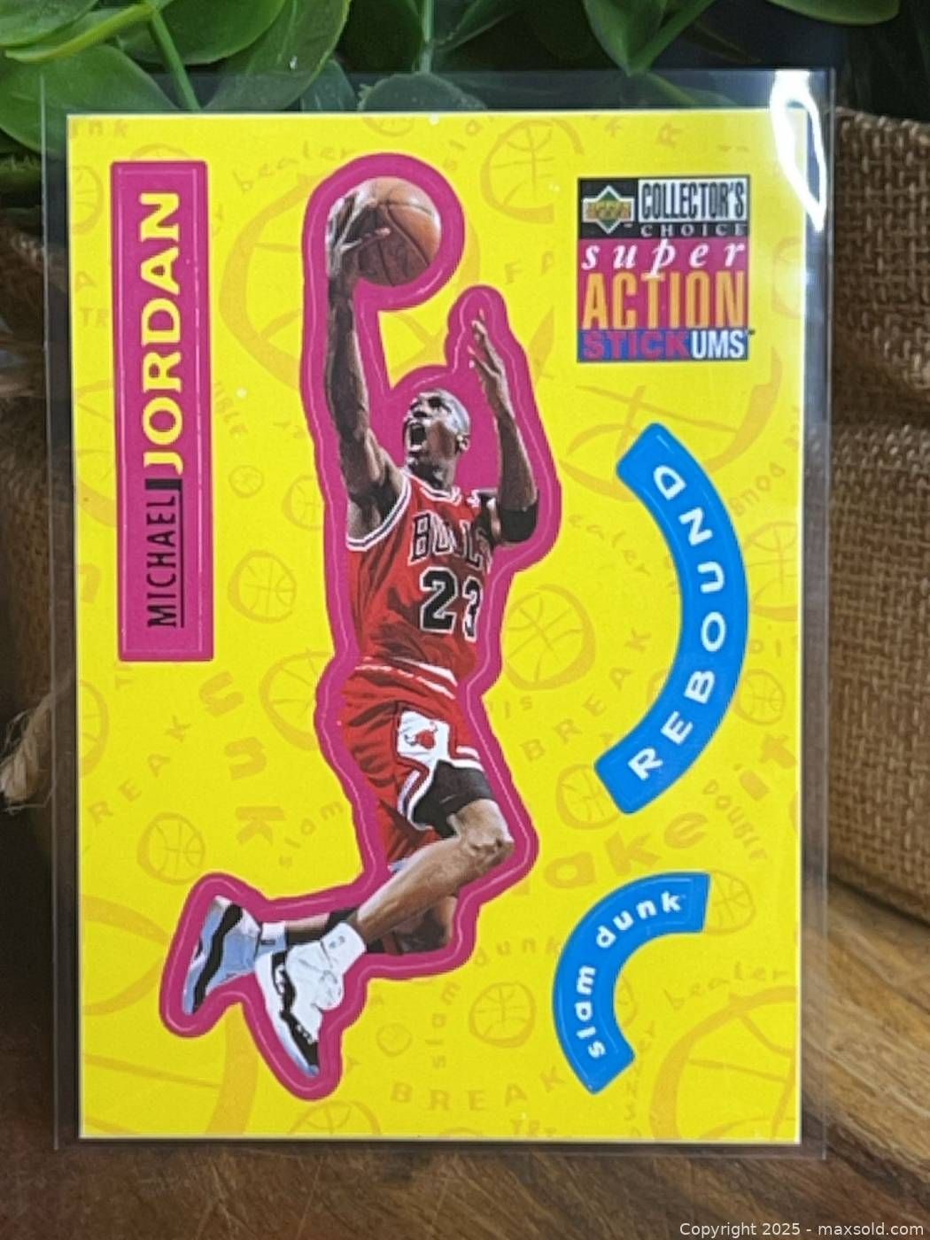 Michael Jordan Super Action Stick Ums sticker card | Maxsold