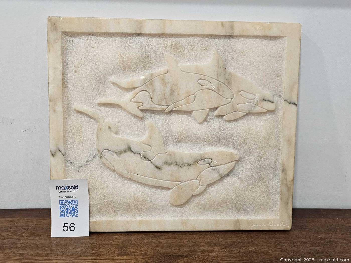David Bernett & Sons Rosa Aurora Marble Whales | Maxsold