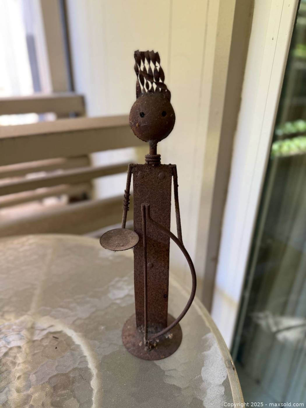 Vintage handmade metal figure sculpture | Maxsold