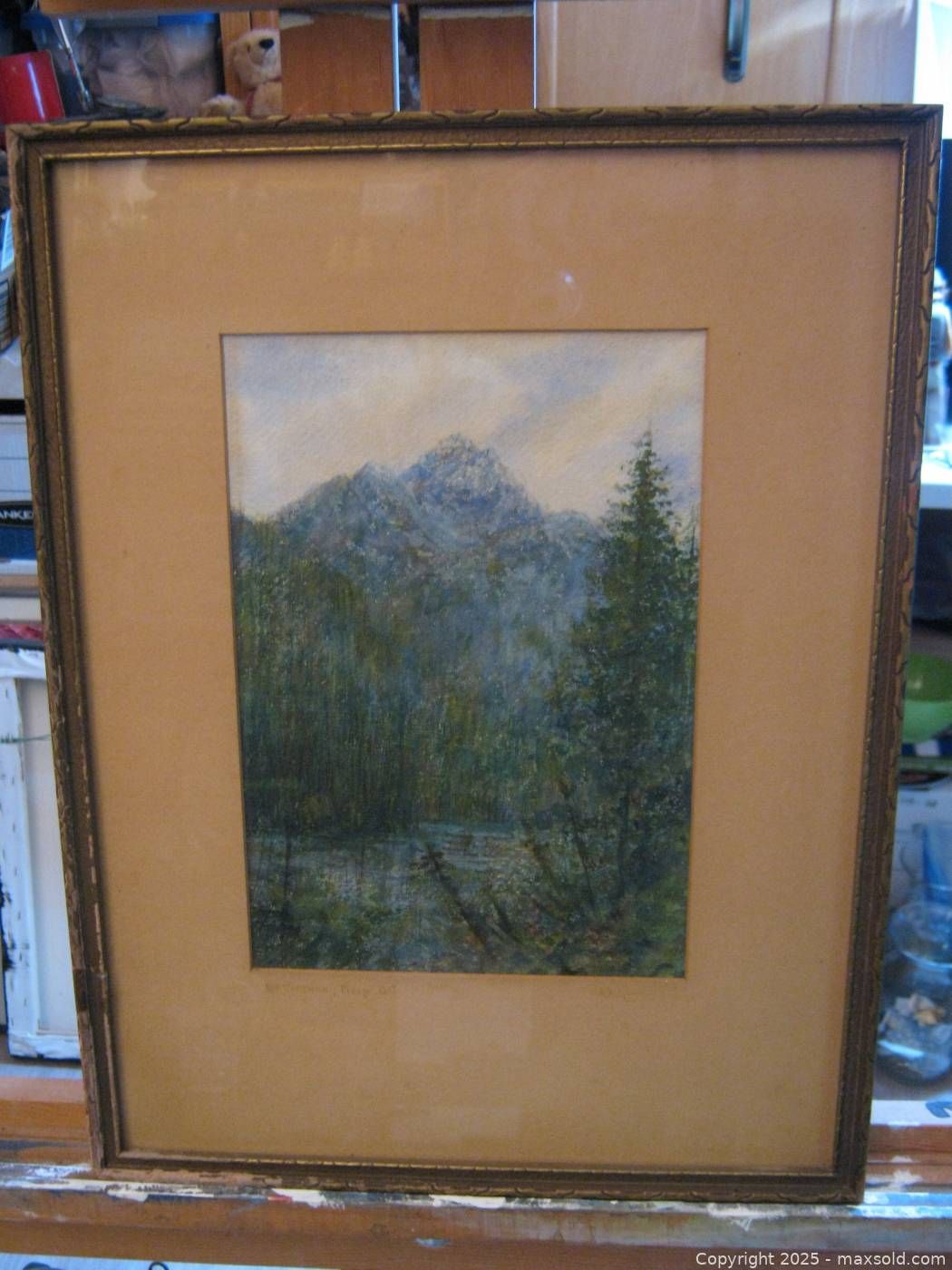 Framed original watercolour Mt. Stephen Field BC | Maxsold