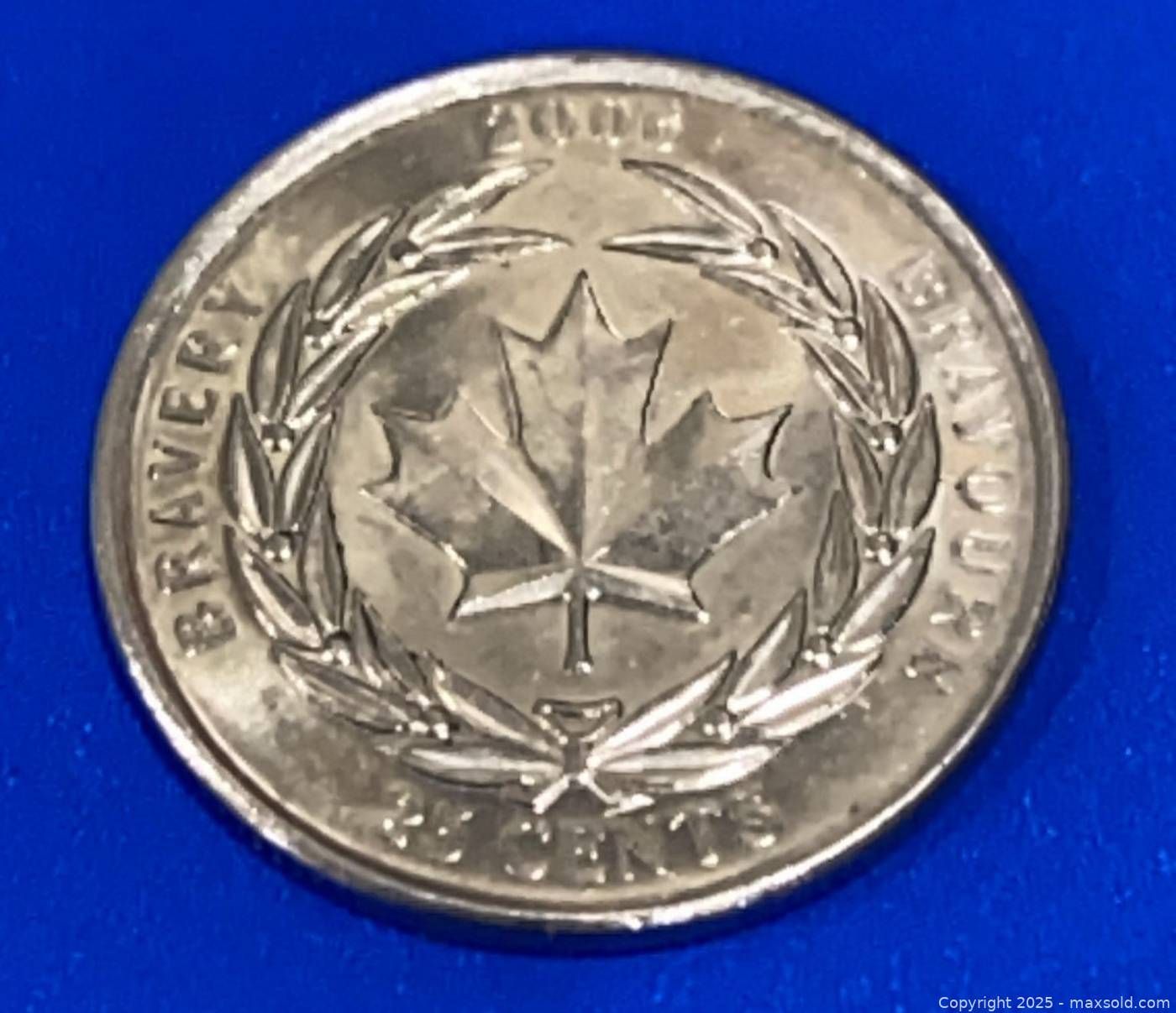 Canadian 2006 Bravery 25-cent coin | Maxsold