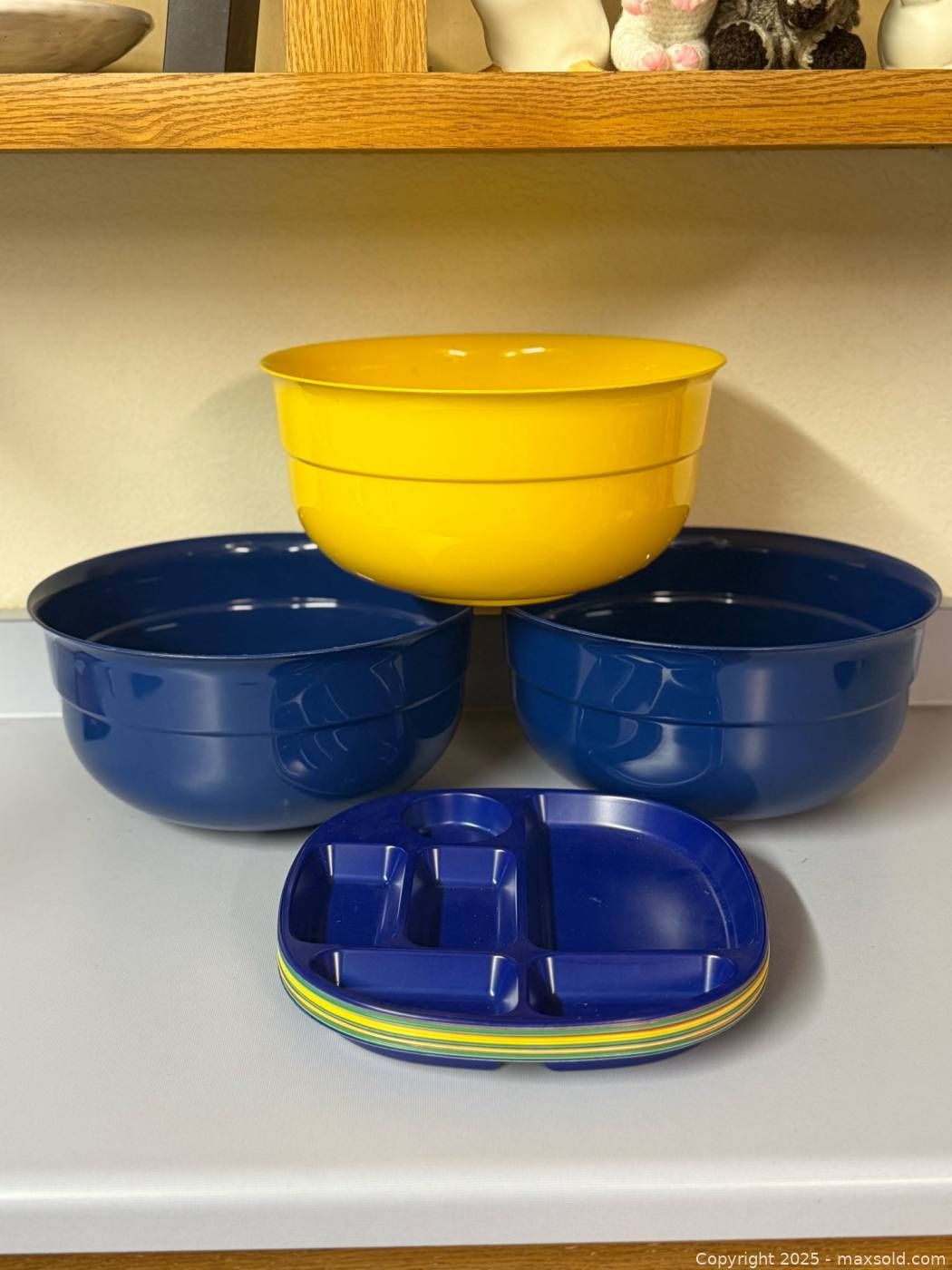 1970s Dansk Melamine Serving Bowls, Yellow or Blue. Dansk Designs GC ...
