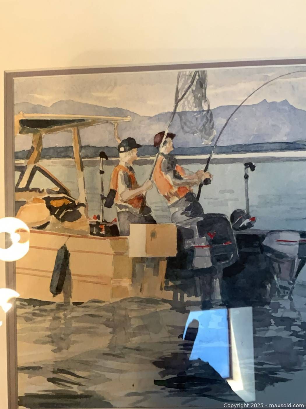 Original fisherman, fishing watercolour by CFA artist Karl Rieche ...