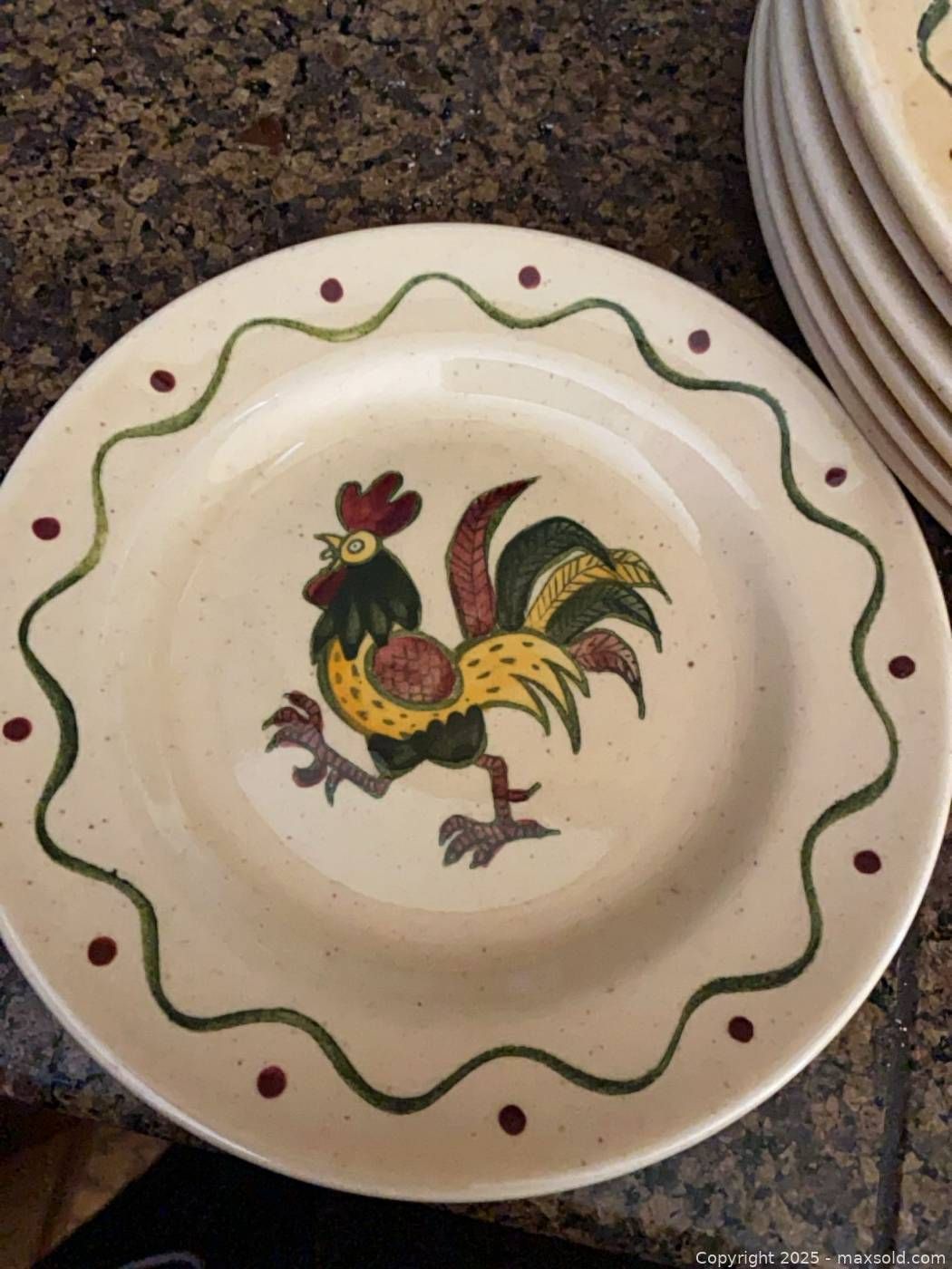 Ceramic rooster plates, Lenox cake plate & server, bowls | Maxsold