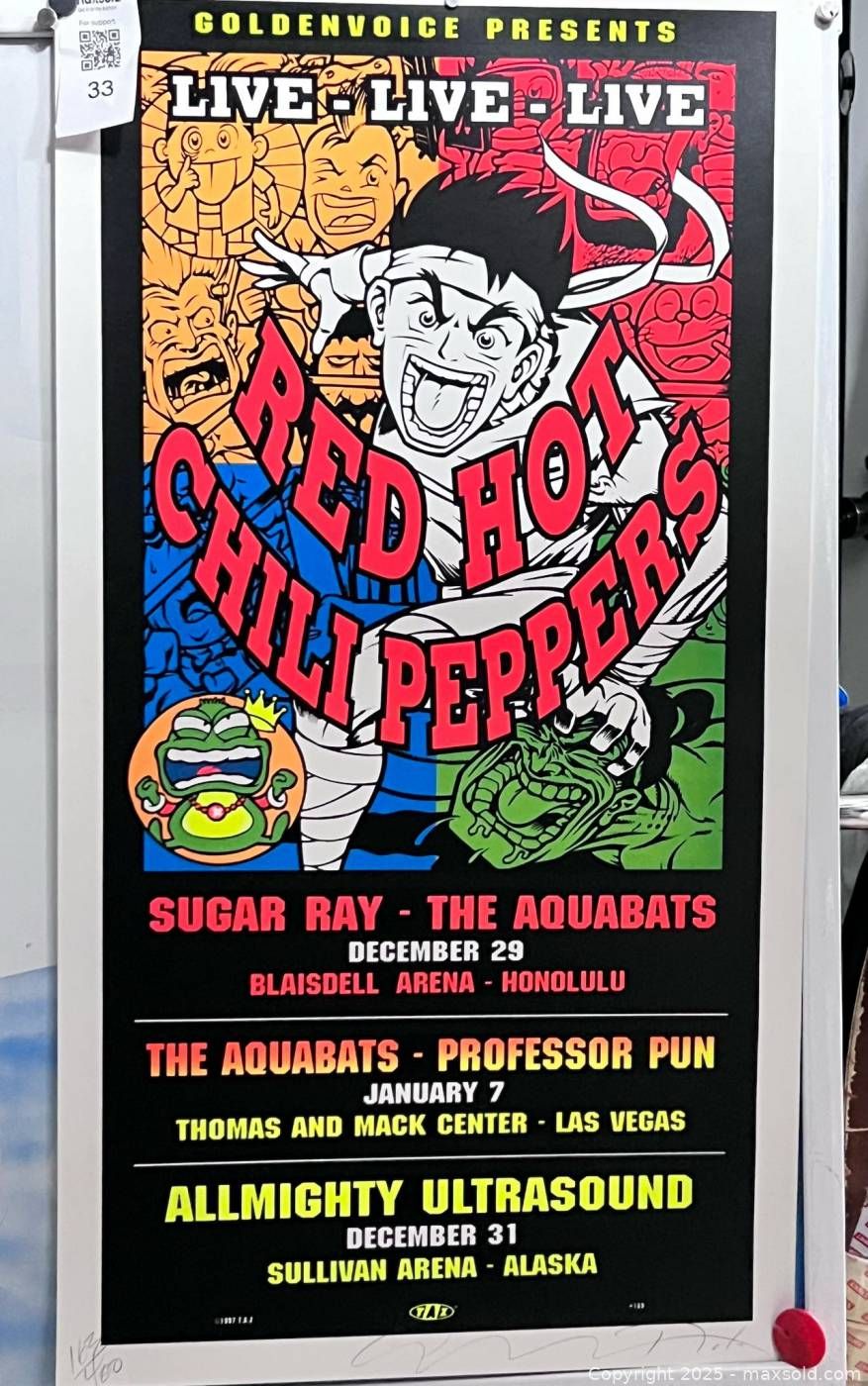 Red Hot Chili Peppers Taz Signed Poster 163/400 | Maxsold