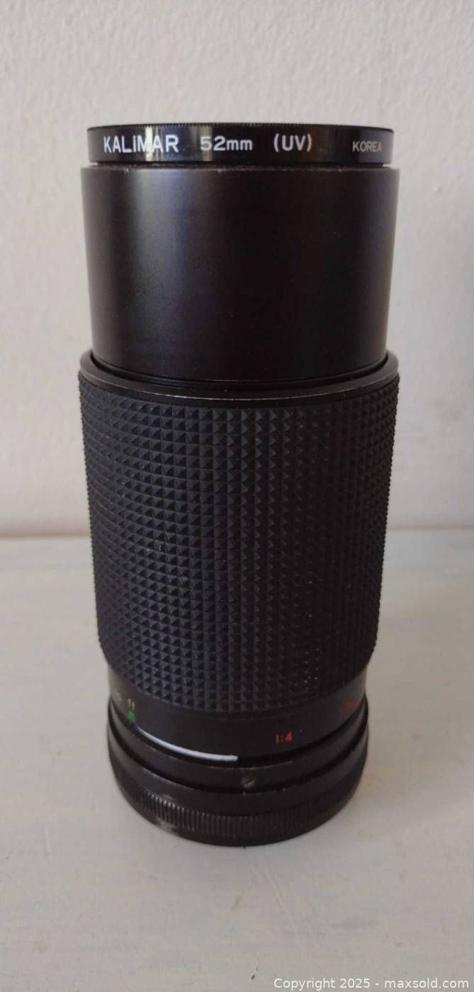 Kalimar 80-200mm f/4.5 zoom lens with 55 mm UV filter | Maxsold