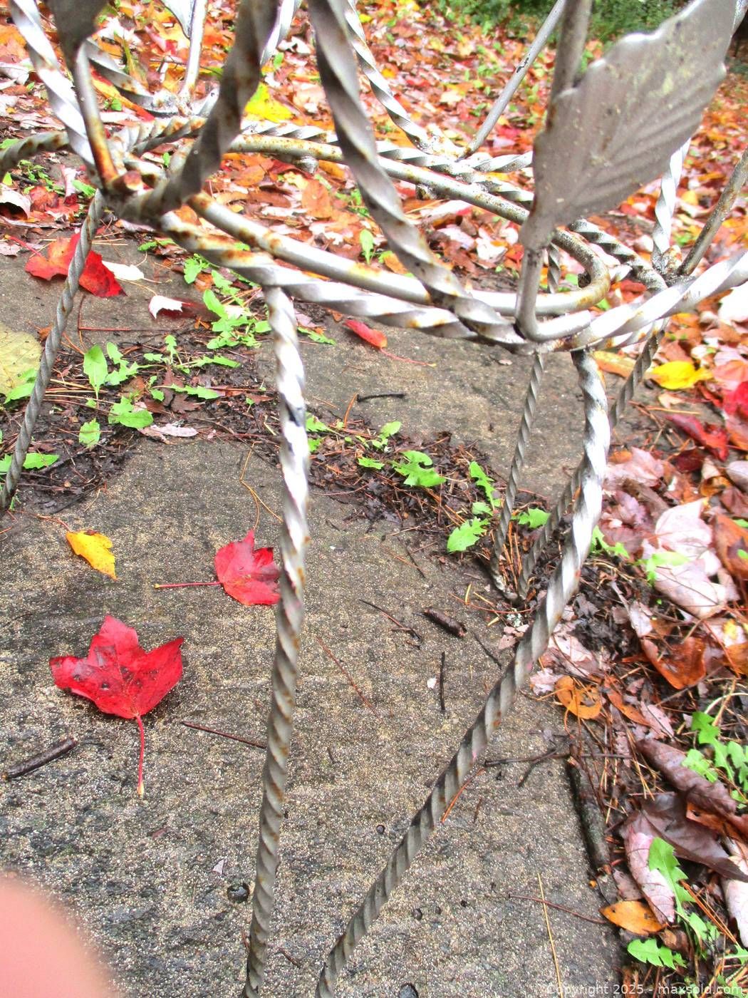 Silver metal rose plant holder | Maxsold