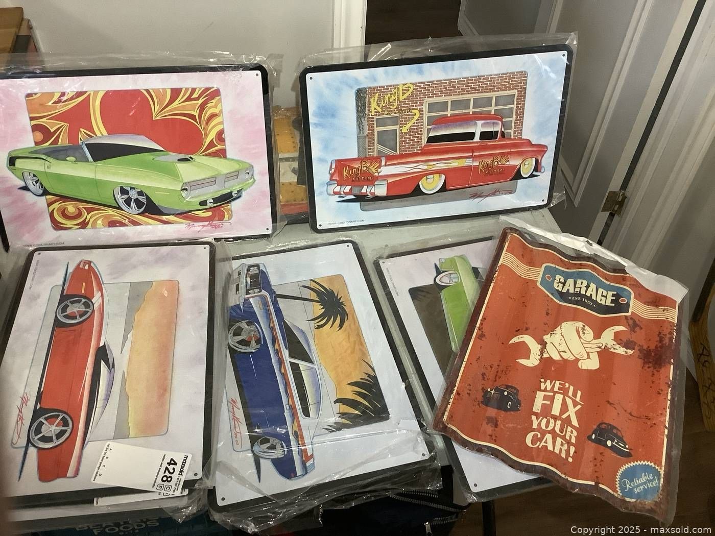 Six metal tin signs 16x11 in | Maxsold