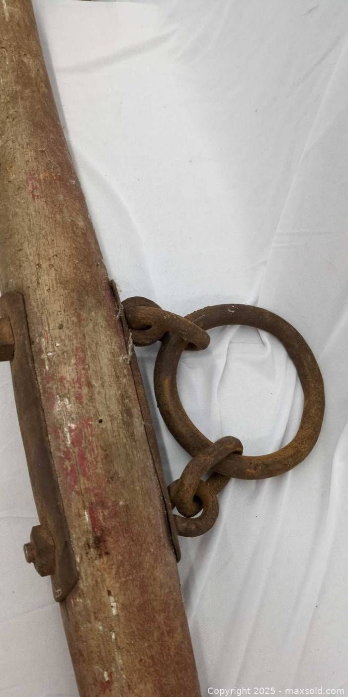 Decorative Wooden Harness Yoke / Singletree, Hardwood & Iron, 34–36 in ...