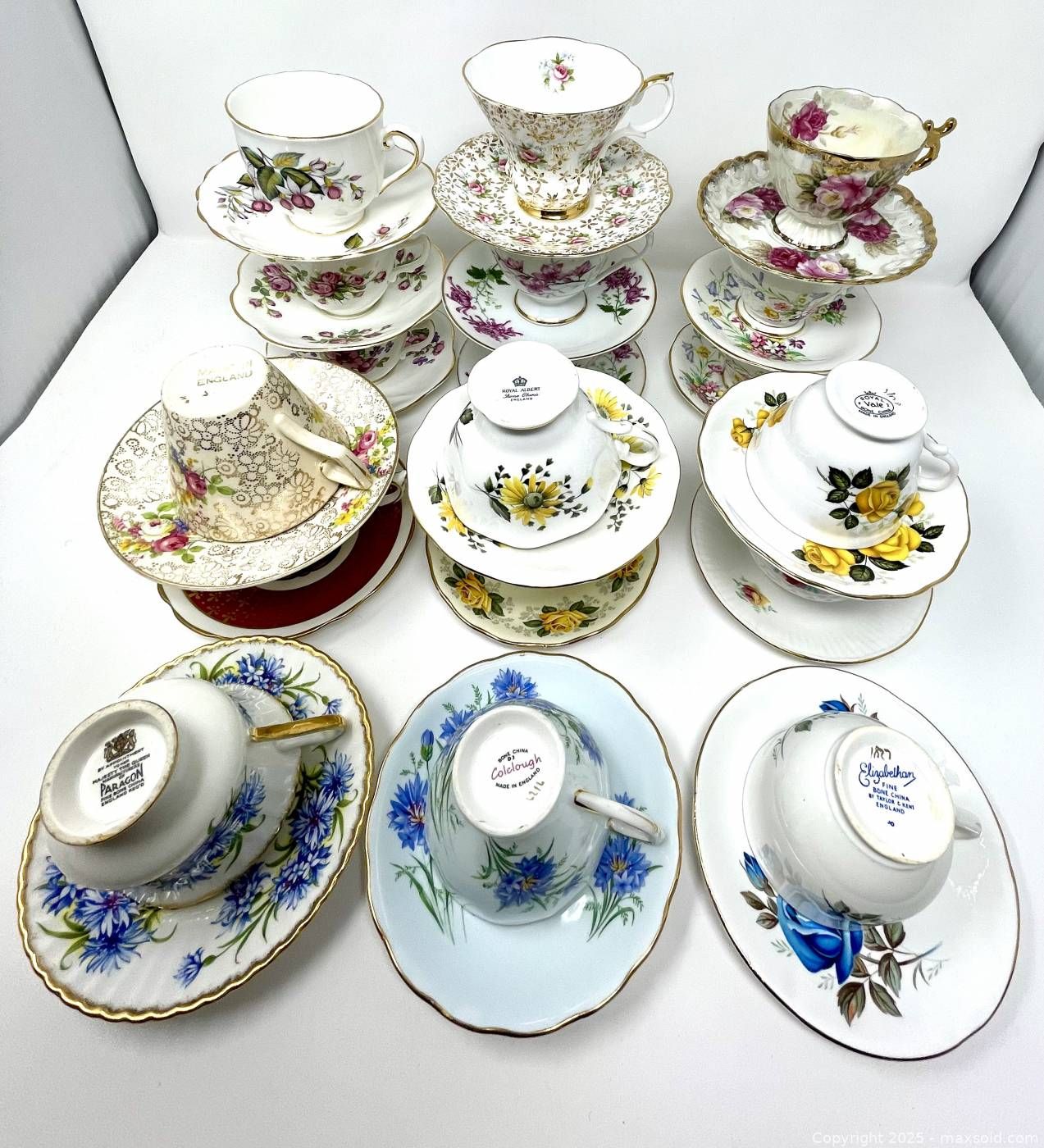 18 vintage bone china cup & saucer sets | Maxsold