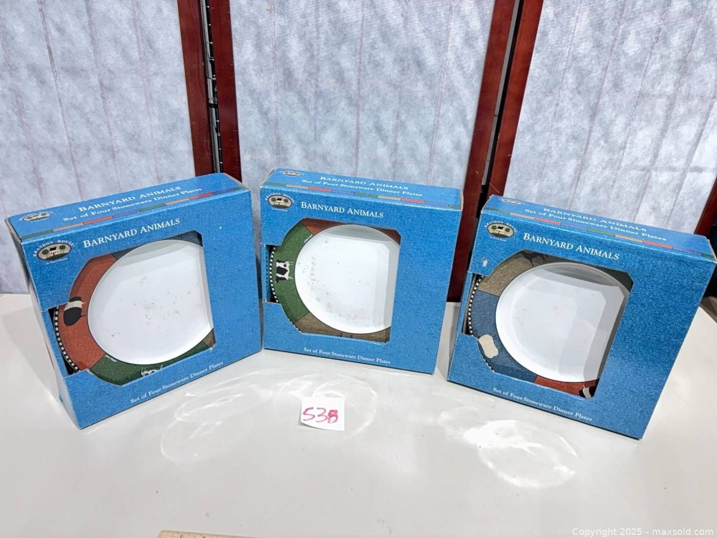 Barnyard Animals stoneware dinner plates, 3 boxed sets | Maxsold