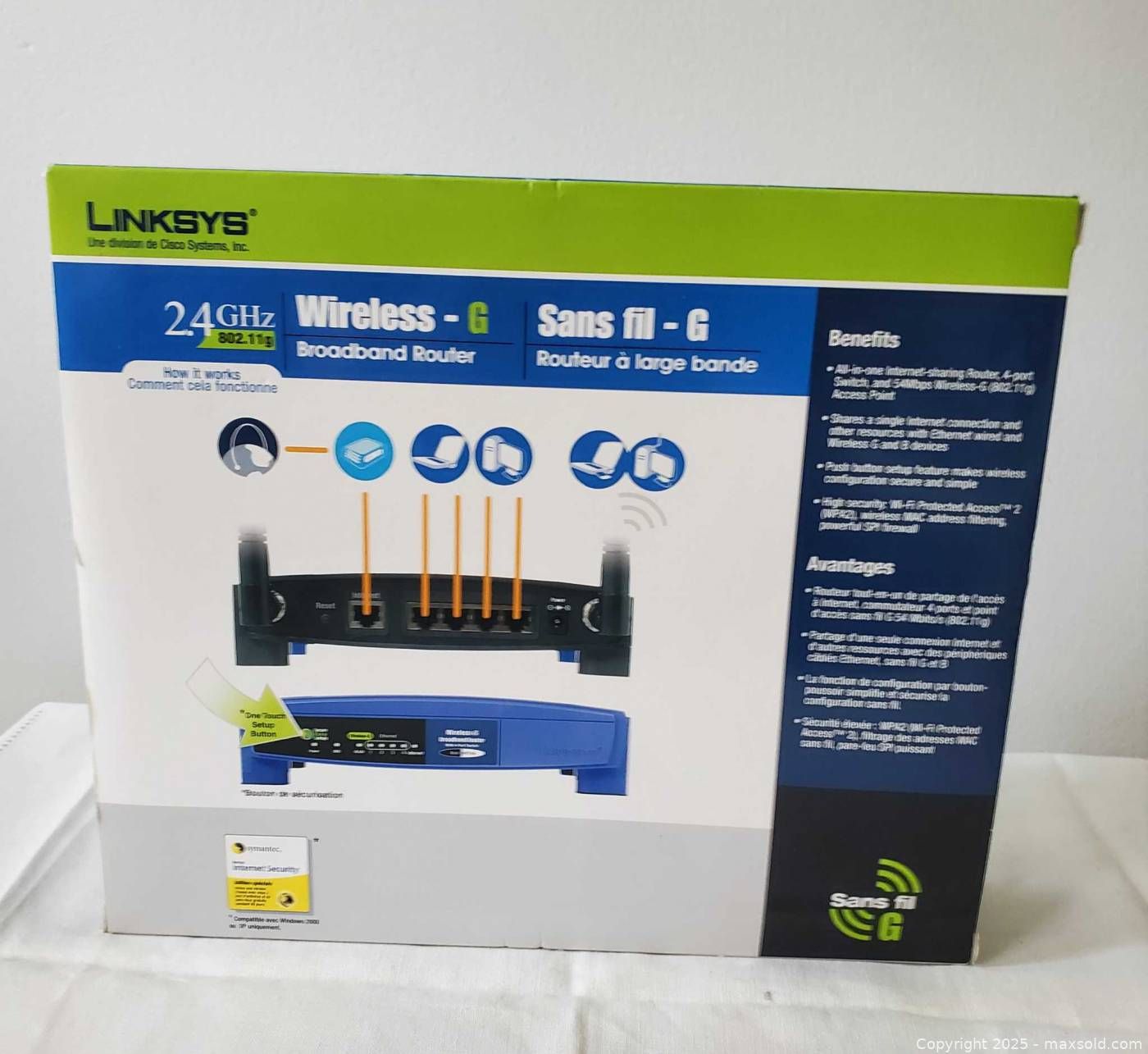 Linksys Wireless-G broadband router boxed | Maxsold