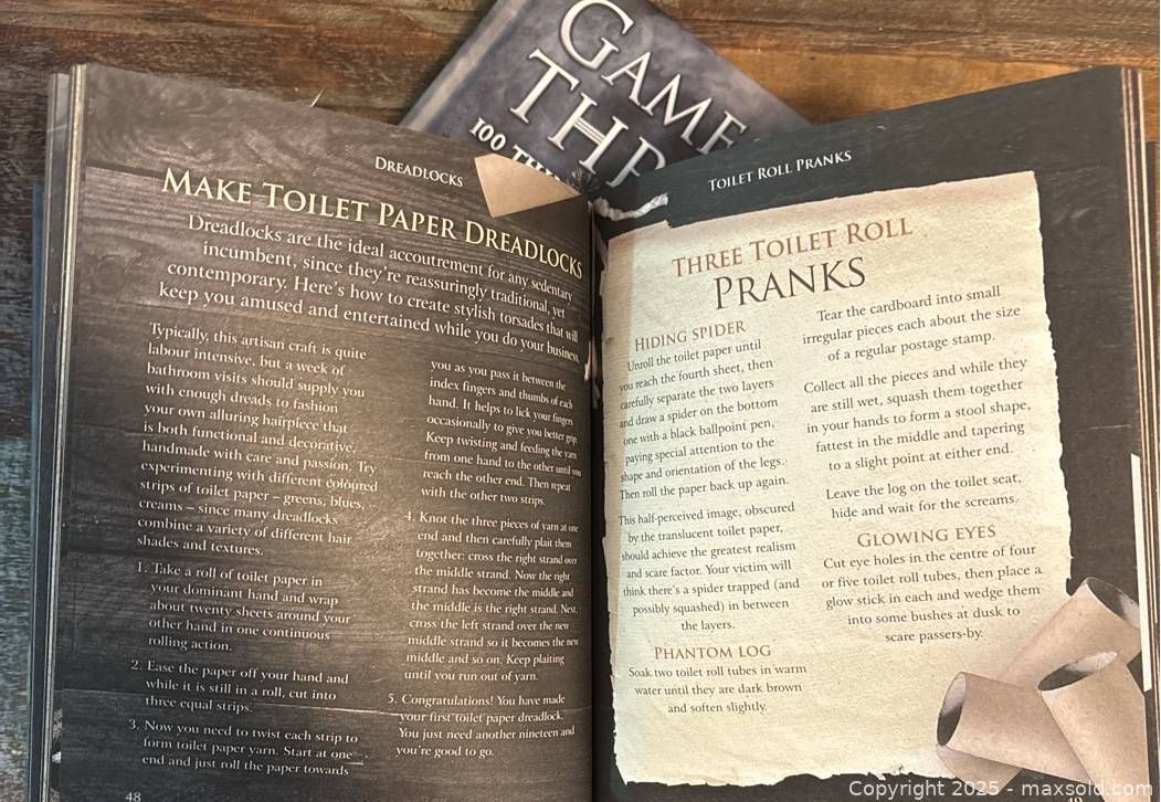 Games On Thrones parody books set of 2 | Maxsold